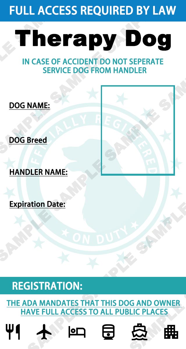 Therapy Animal Digital Package US Service Dog Registration